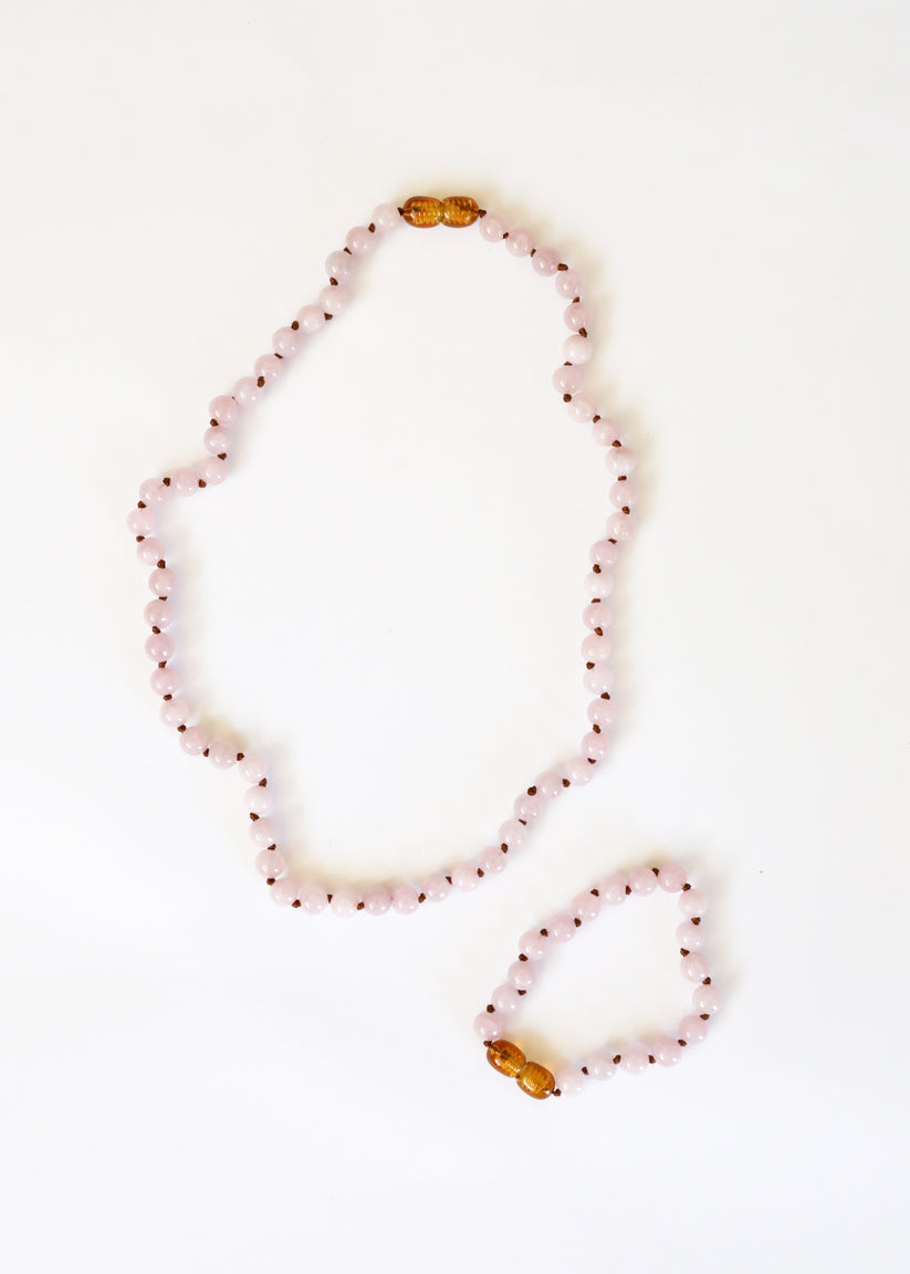 Pure Gemstone + Natural Rose Quartz || Beaded Necklace – CanyonLeaf
